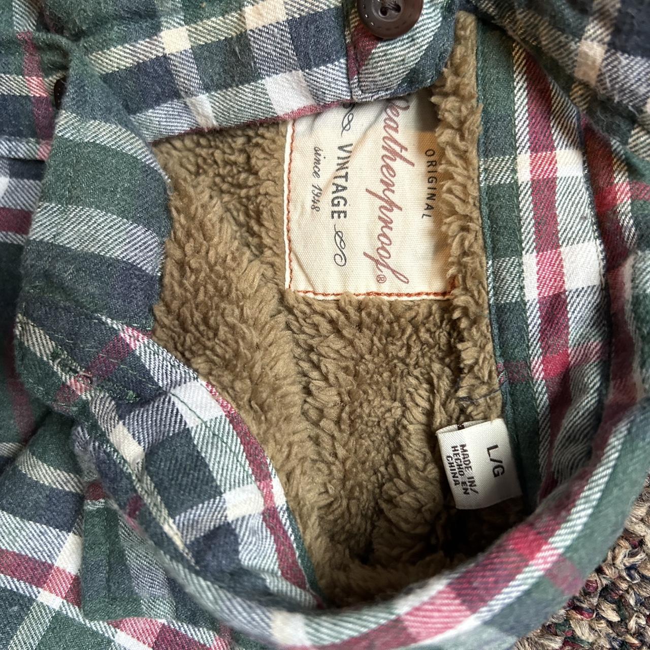 Large Green and Red flannel jacket with fleece... | Depop