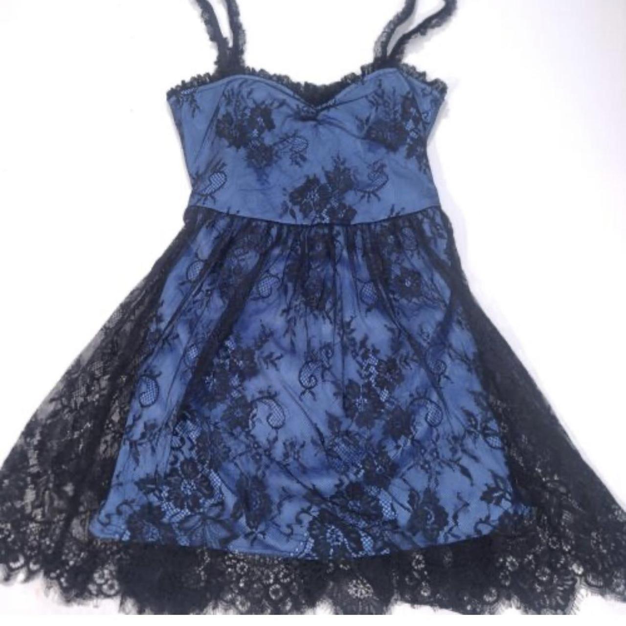 Widow dollskill black and blue lace dress - Depop