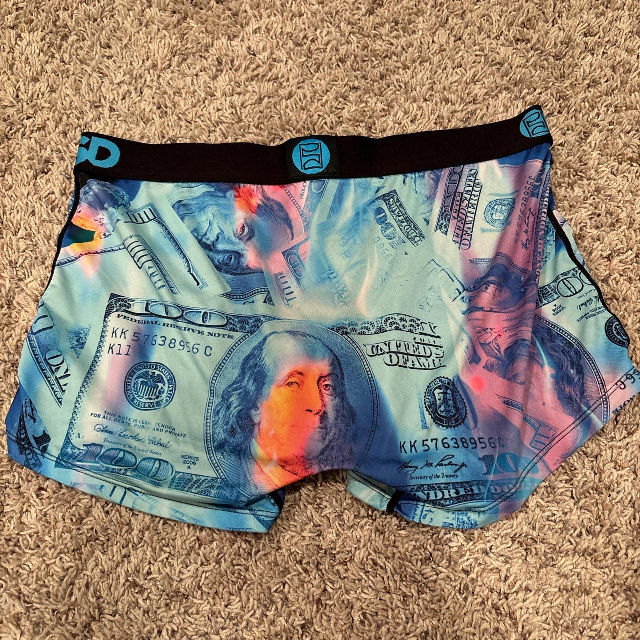Medium PSD blue and multi-colored boxer briefs #psd... - Depop