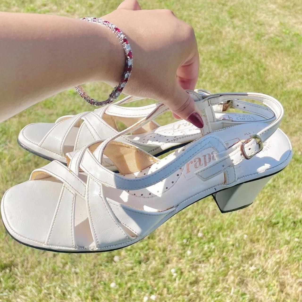 rapallo hand crafted taiwan white vintage open toe... - Depop