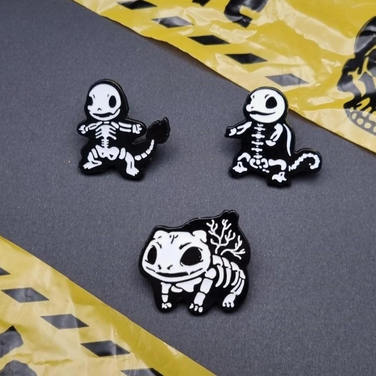 Halloween Pokemon Skeleton pins - set of 3.... - Depop