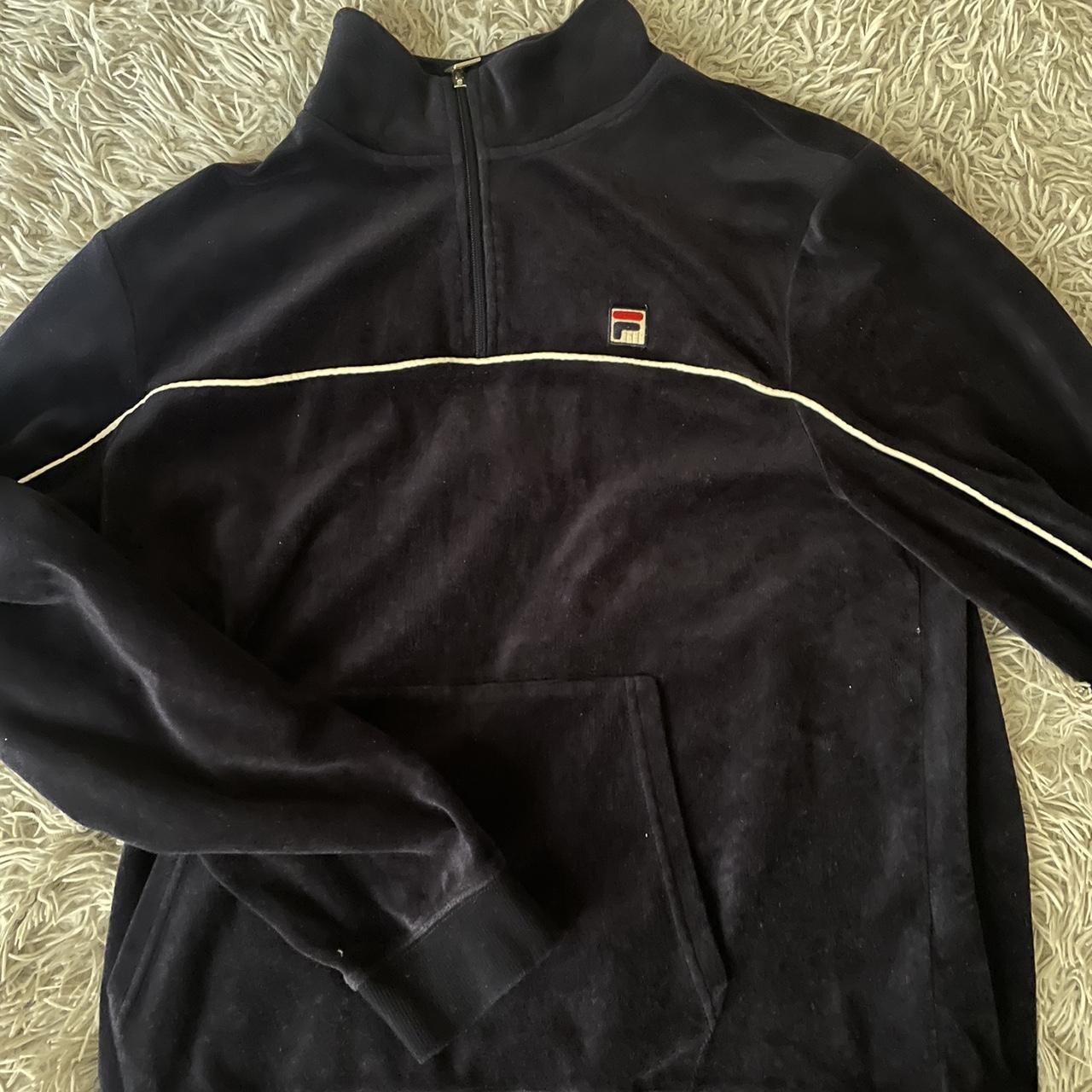 FILA QUARTER ZIP FLEECE NAVY ONLY WORN ON A FEW... - Depop