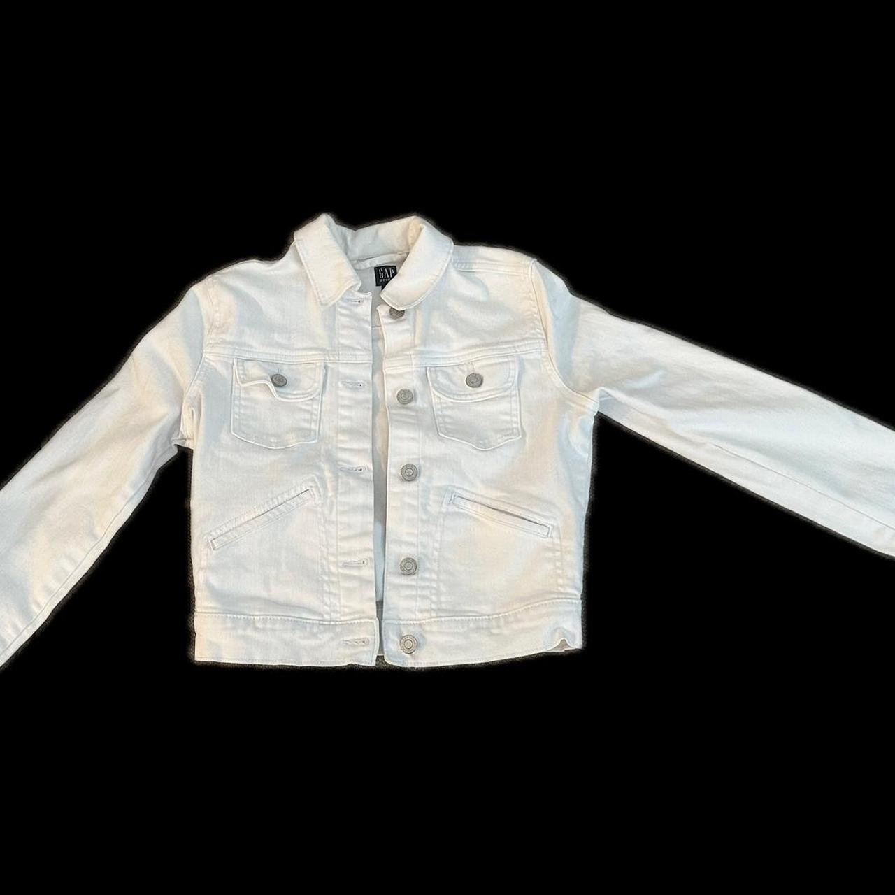 Denim white button jacket #coverup #Denimjacket... - Depop