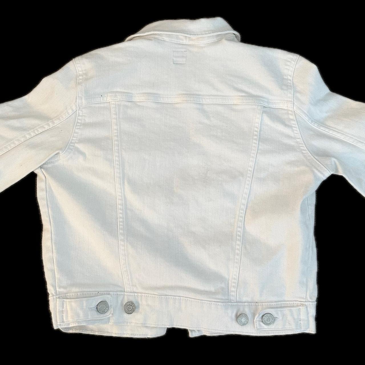 Denim white button jacket #coverup #Denimjacket... - Depop