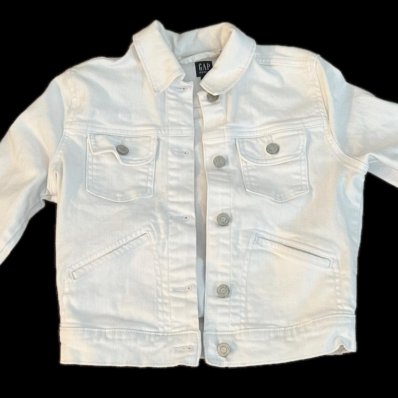 Denim white button jacket #coverup #Denimjacket... - Depop
