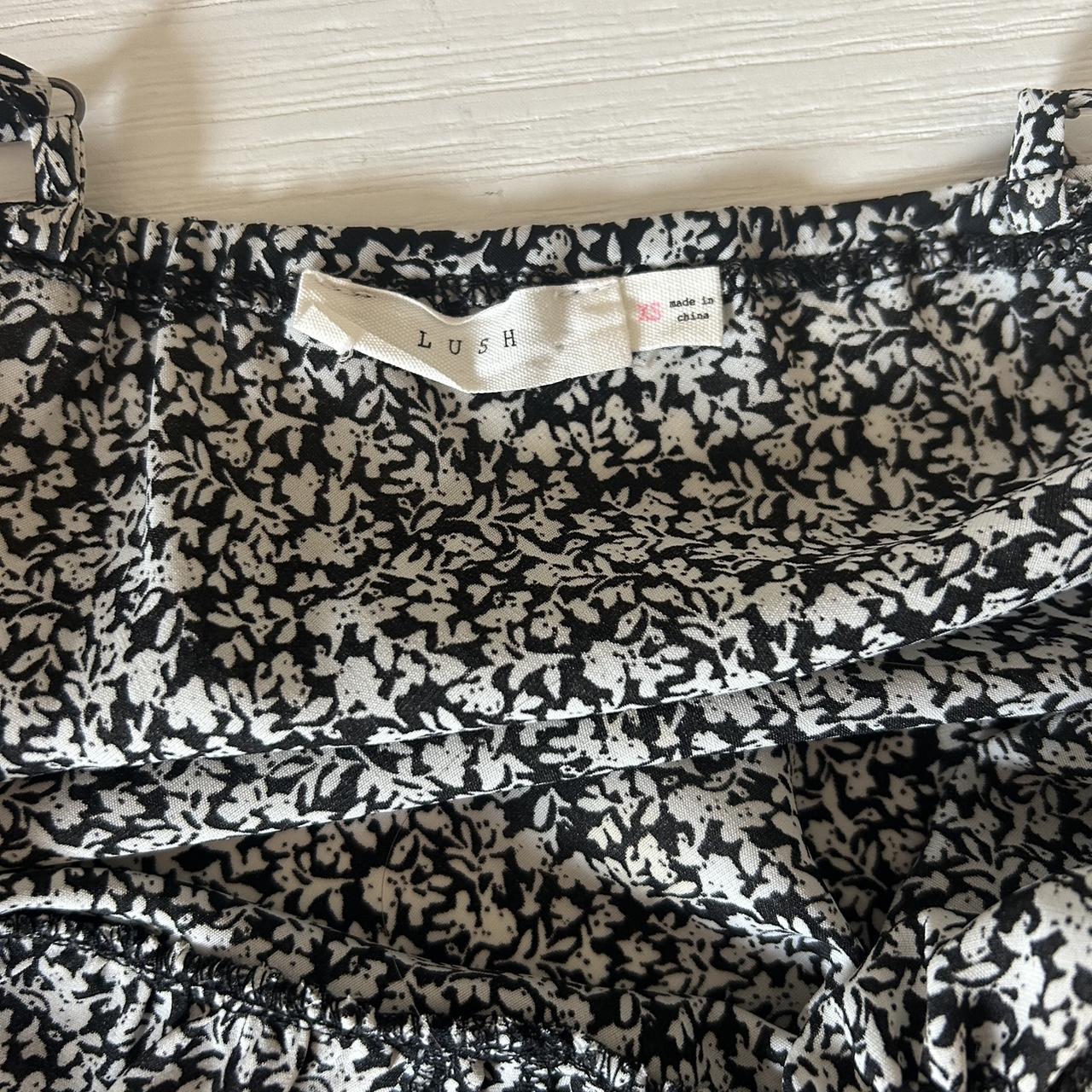 Black and white floral dress from Lush! Xs dress.... - Depop