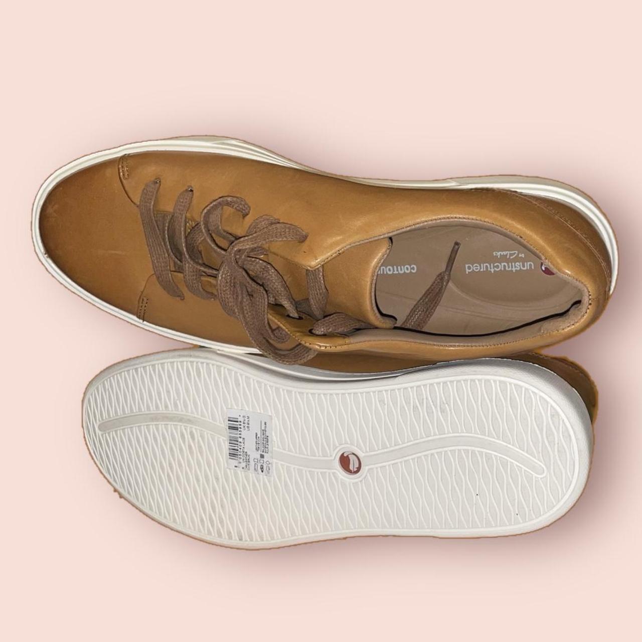 Clarks Tan and brown leather shoes #trainers Size 9.5 - Depop