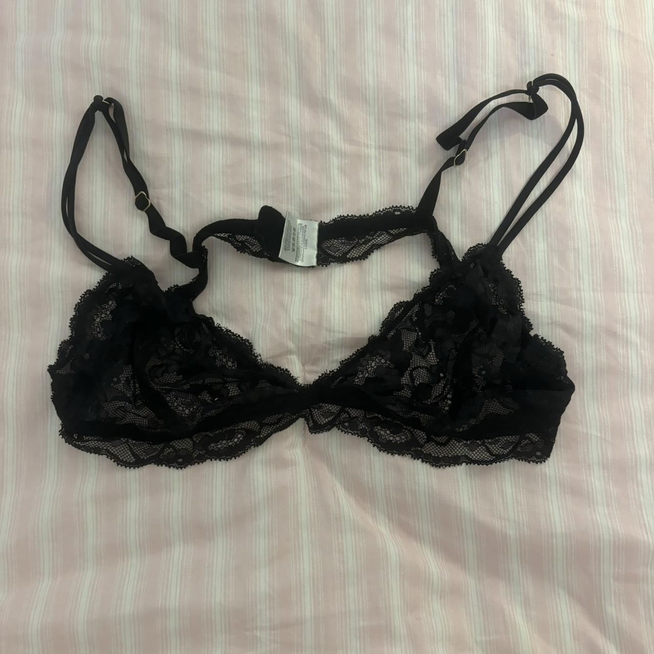 lightly used vintage 90s lace bralette with... - Depop