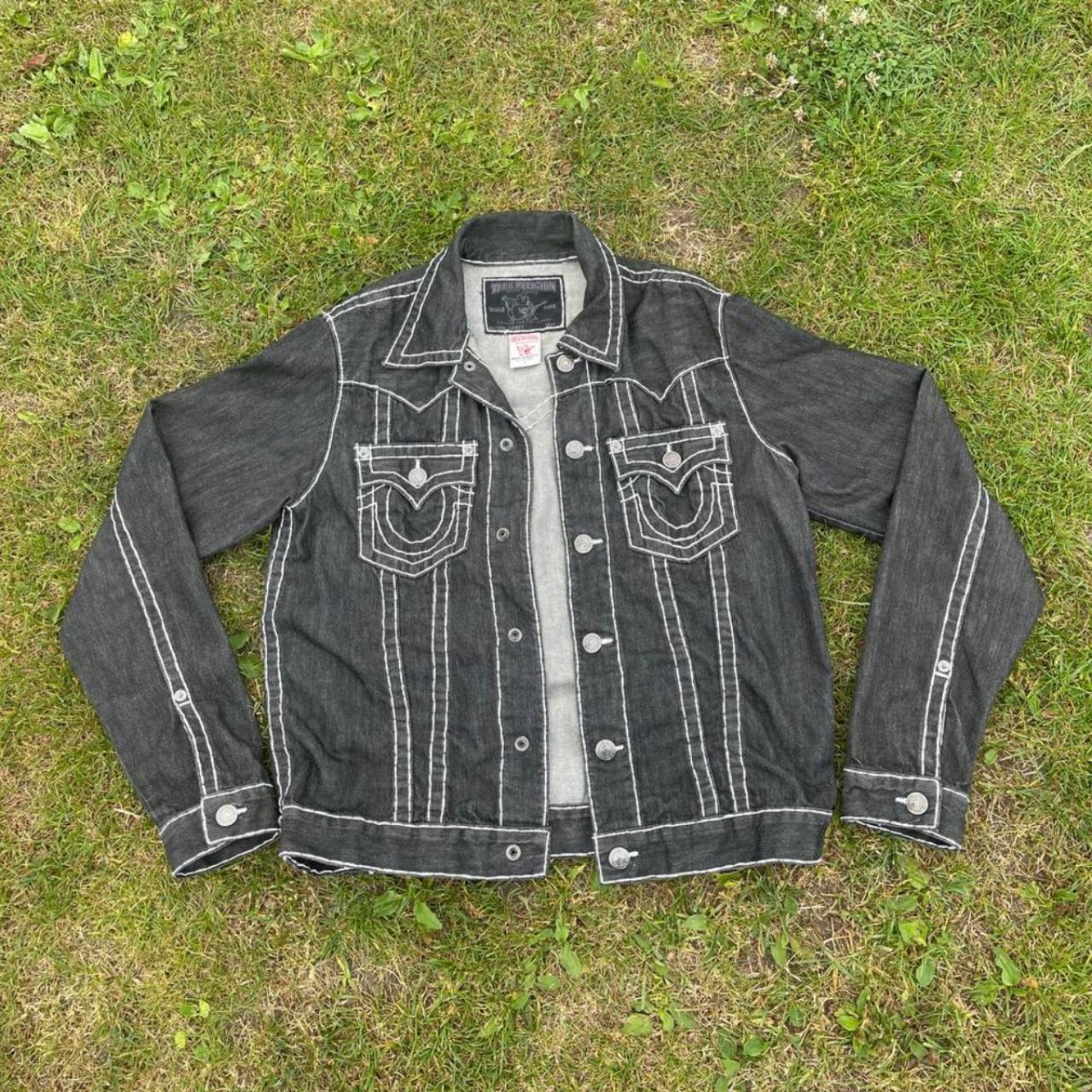 True Religion jacket (CUSTOM STITCH) Dm me on inst:... - Depop