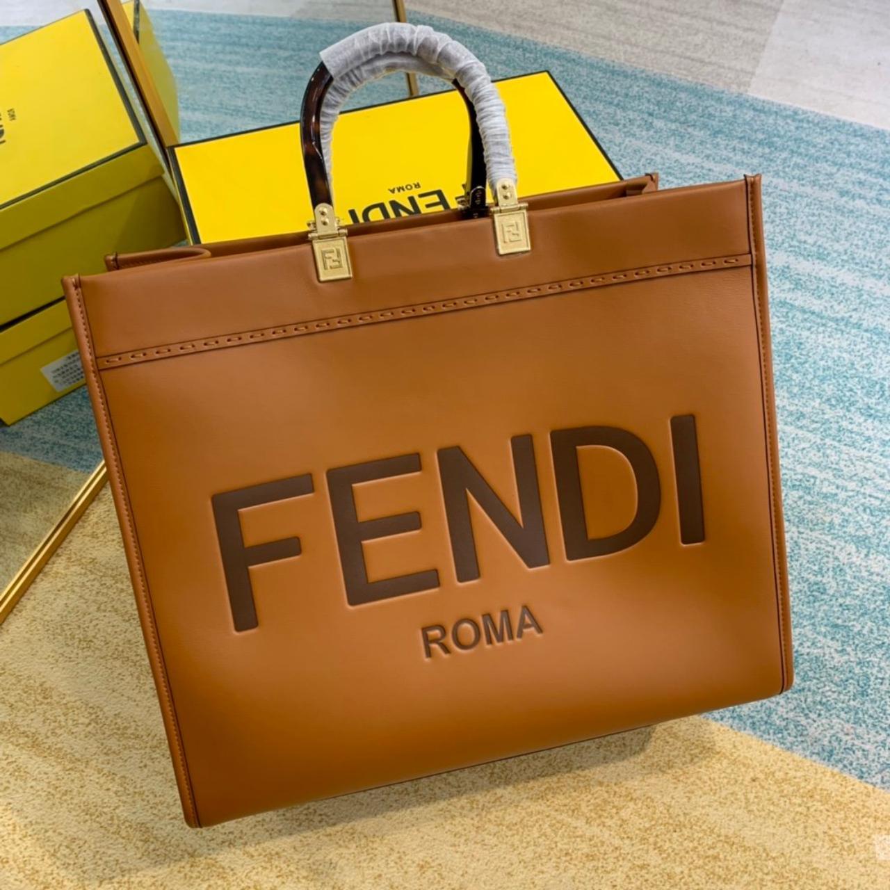 Fendi Sunshine Medium Tote Bag Brown ... - Depop