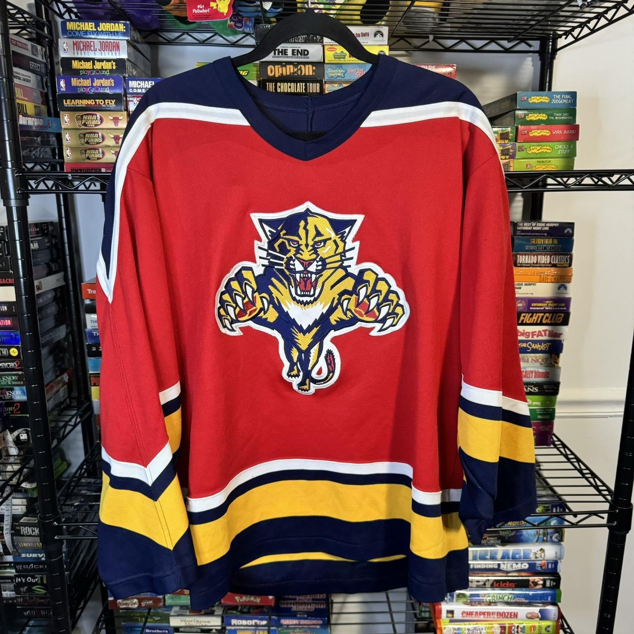 Vintage Florida panthers hockey jersey. Fits xl.... - Depop