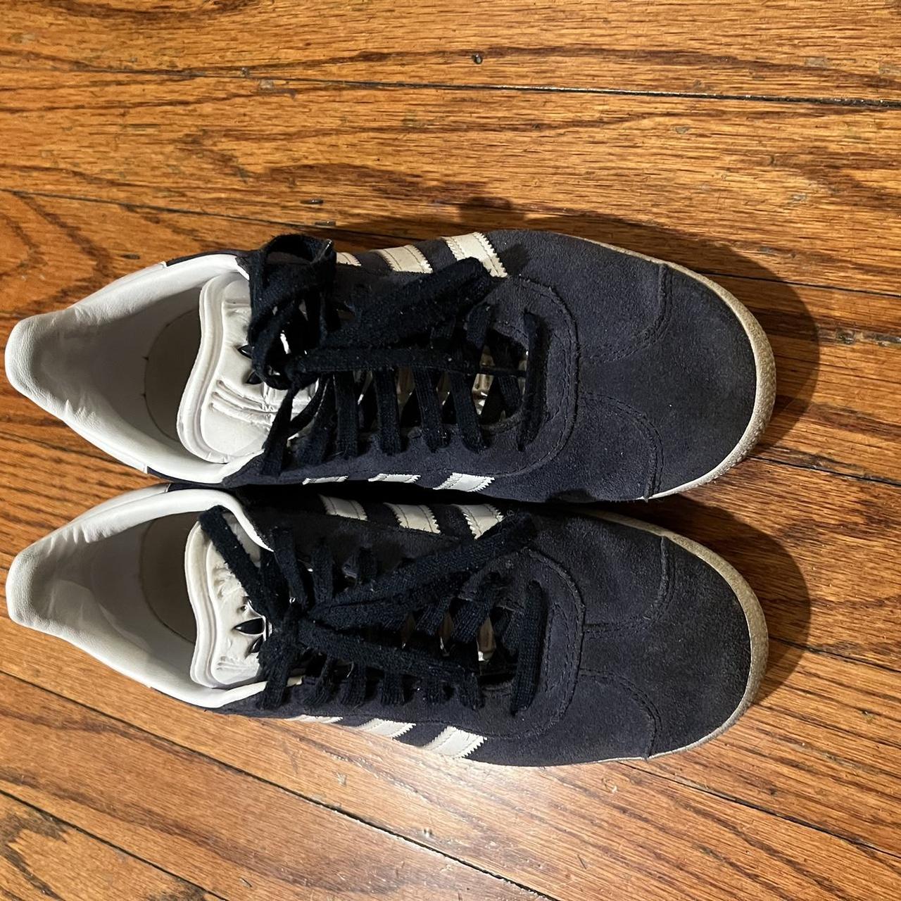 Adidas Navy Original gazelle shoes Size 5 Retail... | Depop