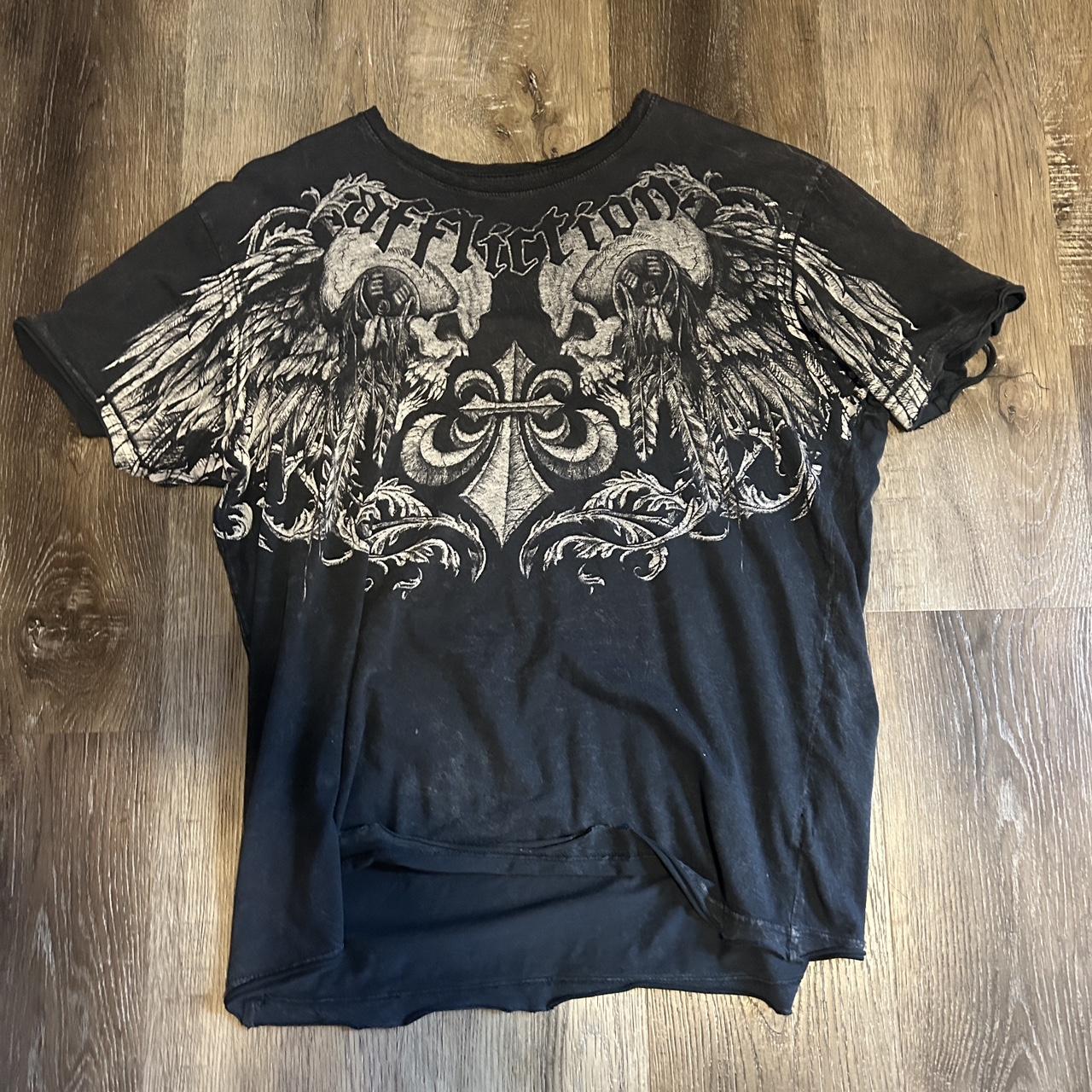 Crazy affliction shirt #sematary #y2k #emo #goth... - Depop