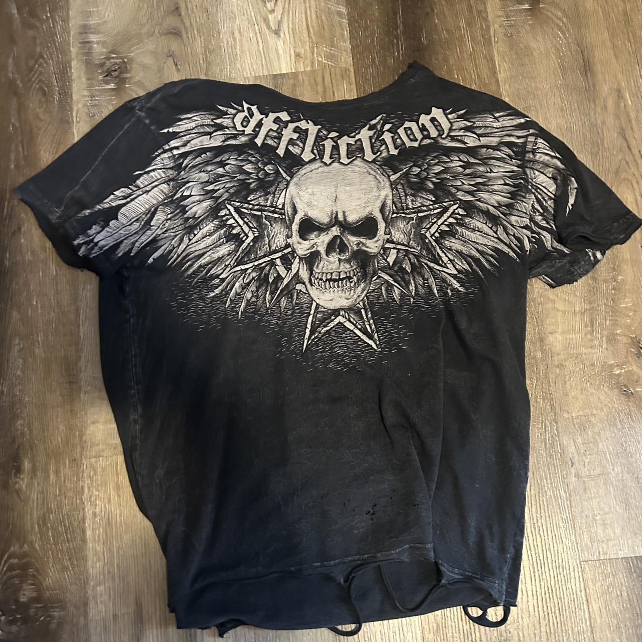 Hard affliction shirt with back design #sematary... | Depop