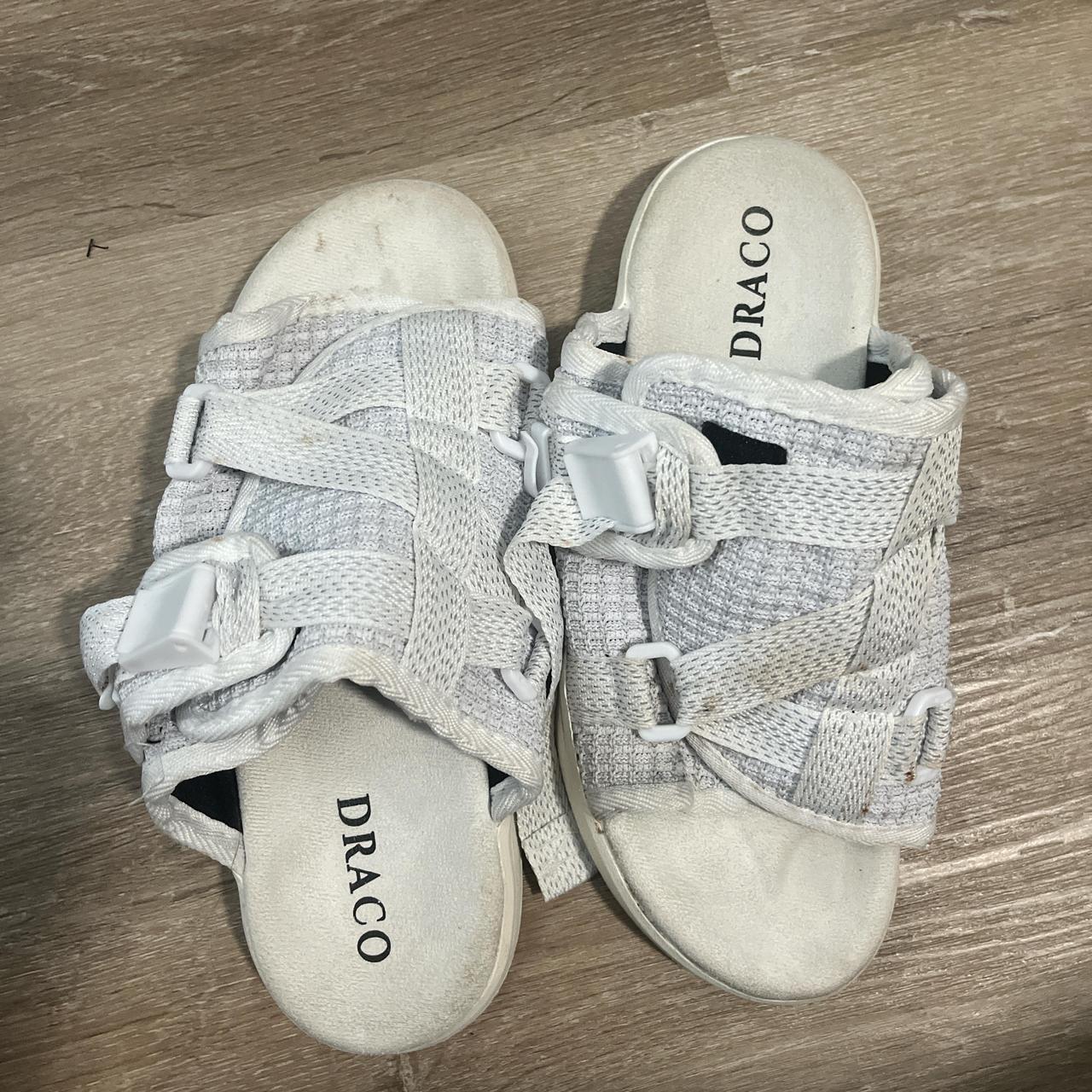 white draco slide just needs a little wash fits size... | Depop