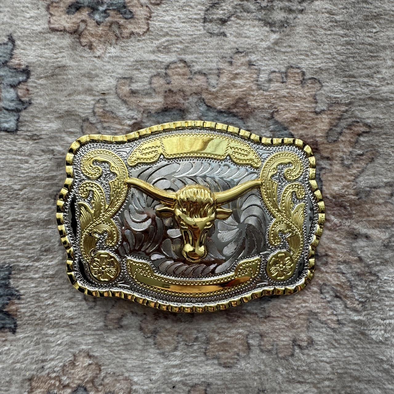 Replaceable chunky metal bull buckle. Heavy duty... | Depop