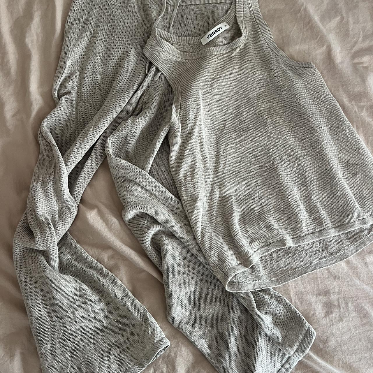 Venroy Linen Knit Set - Taupe linen, knit, taupe,... | Depop