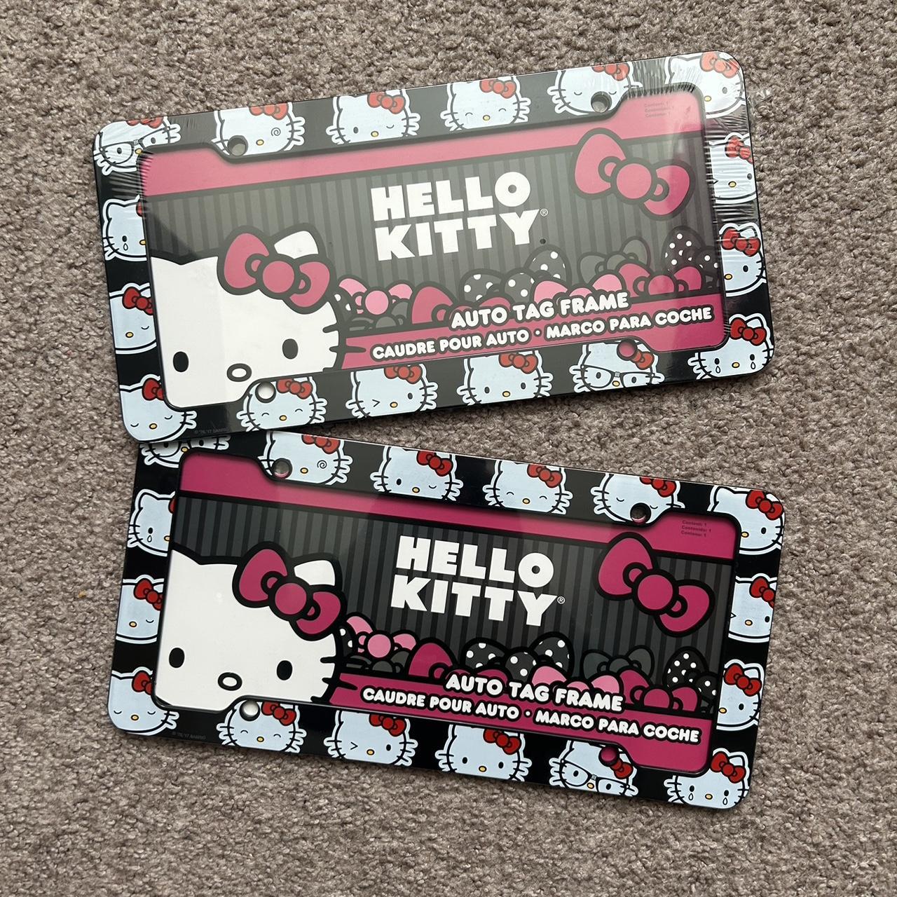 hello kitty license plate auto tag frames from... | Depop