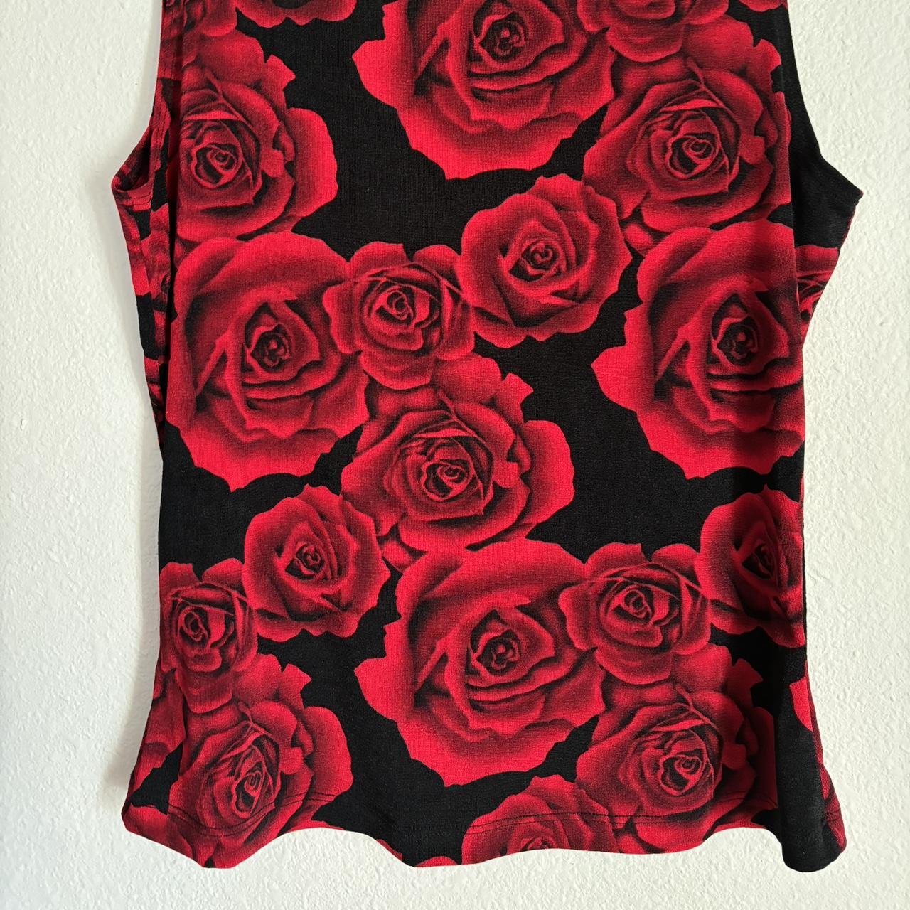 Rose top #90s #y2k #whimsygoth #goth - Depop