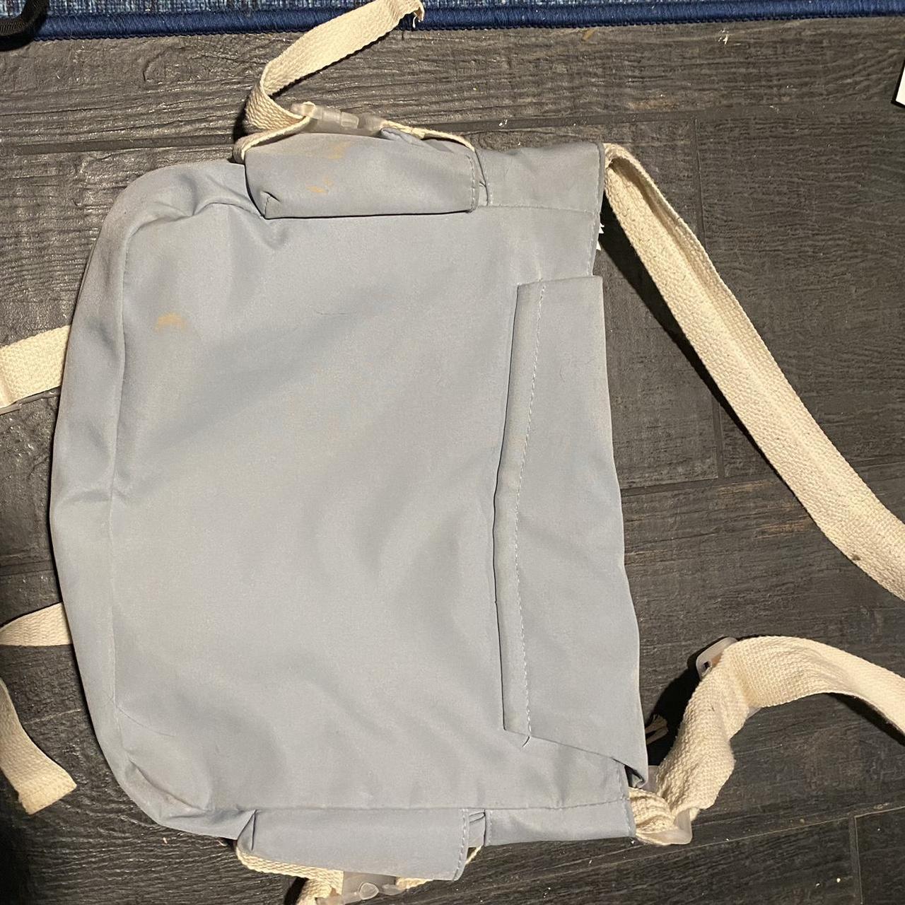 Lipano light blue and white messenger bag with... - Depop