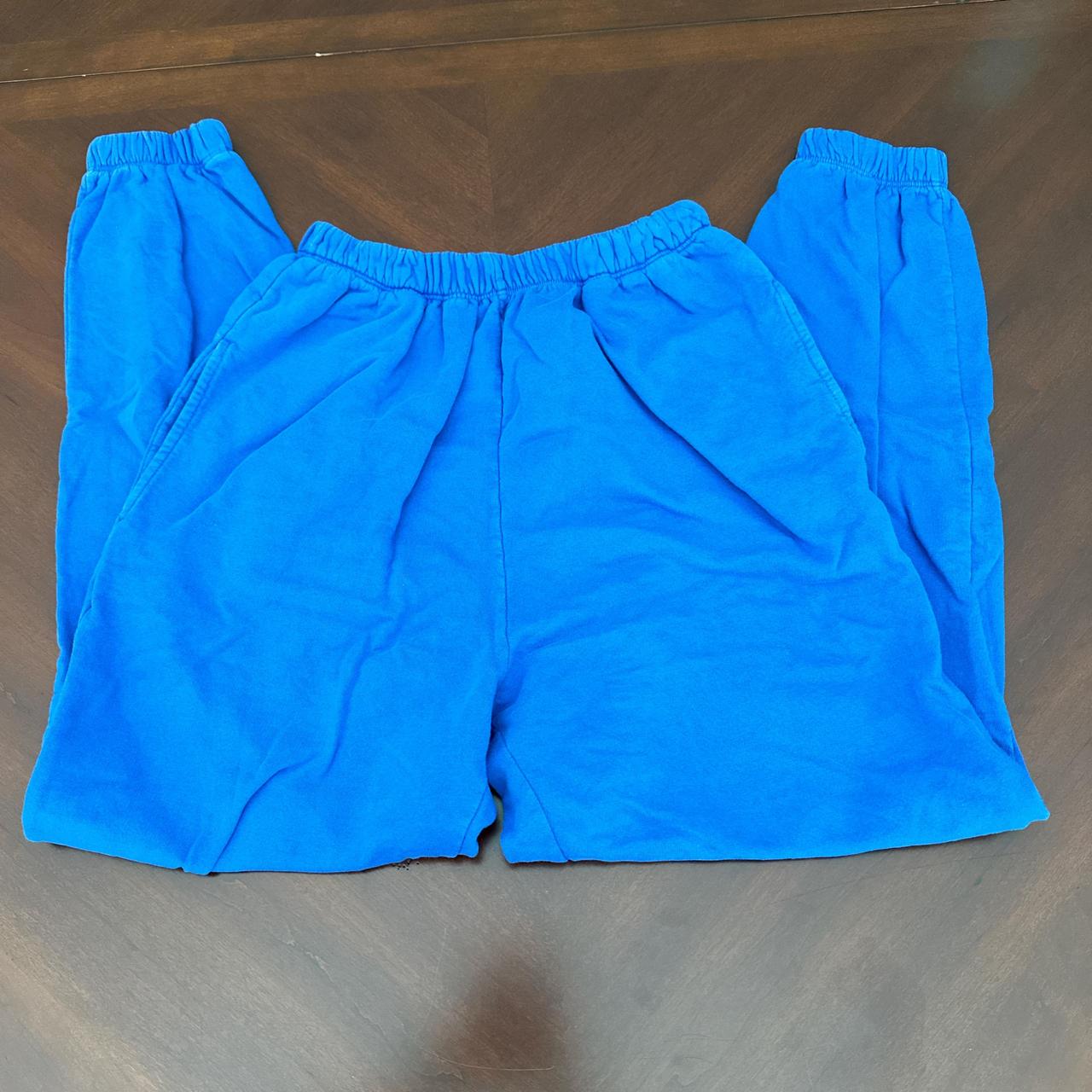 blue, lightly washed sweatpants from akire sport - Depop