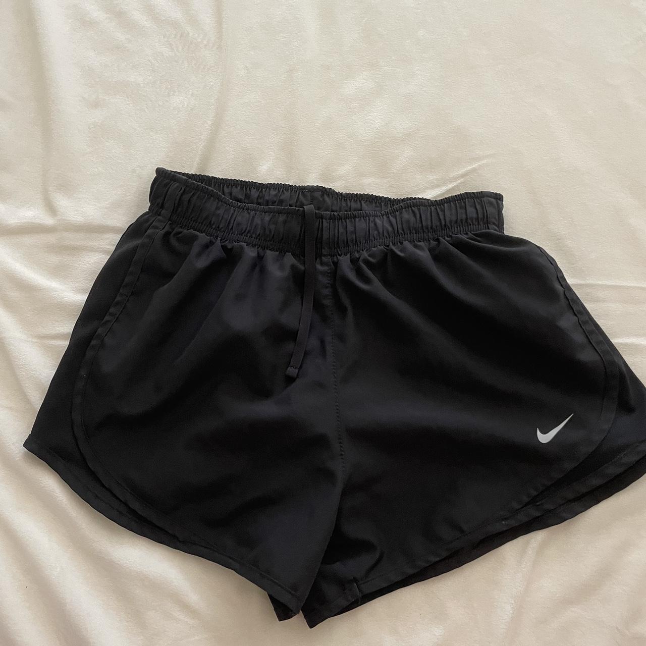 Nike black and white Dri-fit shorts - Depop