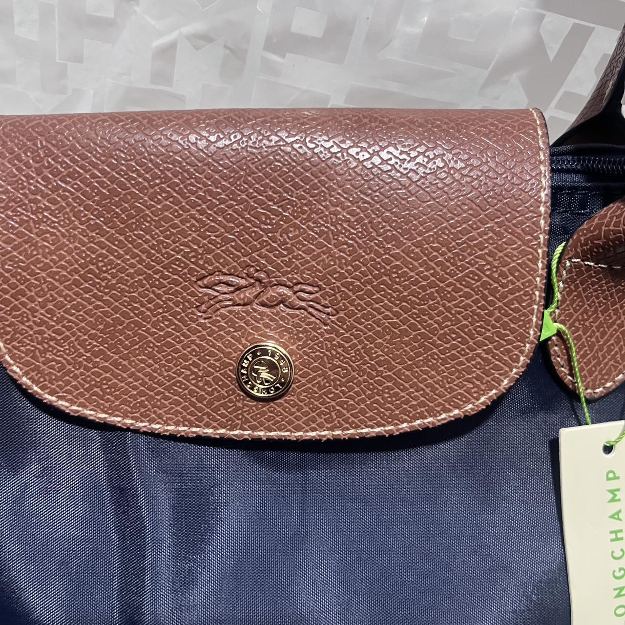 Navy blue Longchamp Le Pliage nylon large tote bag... | Depop