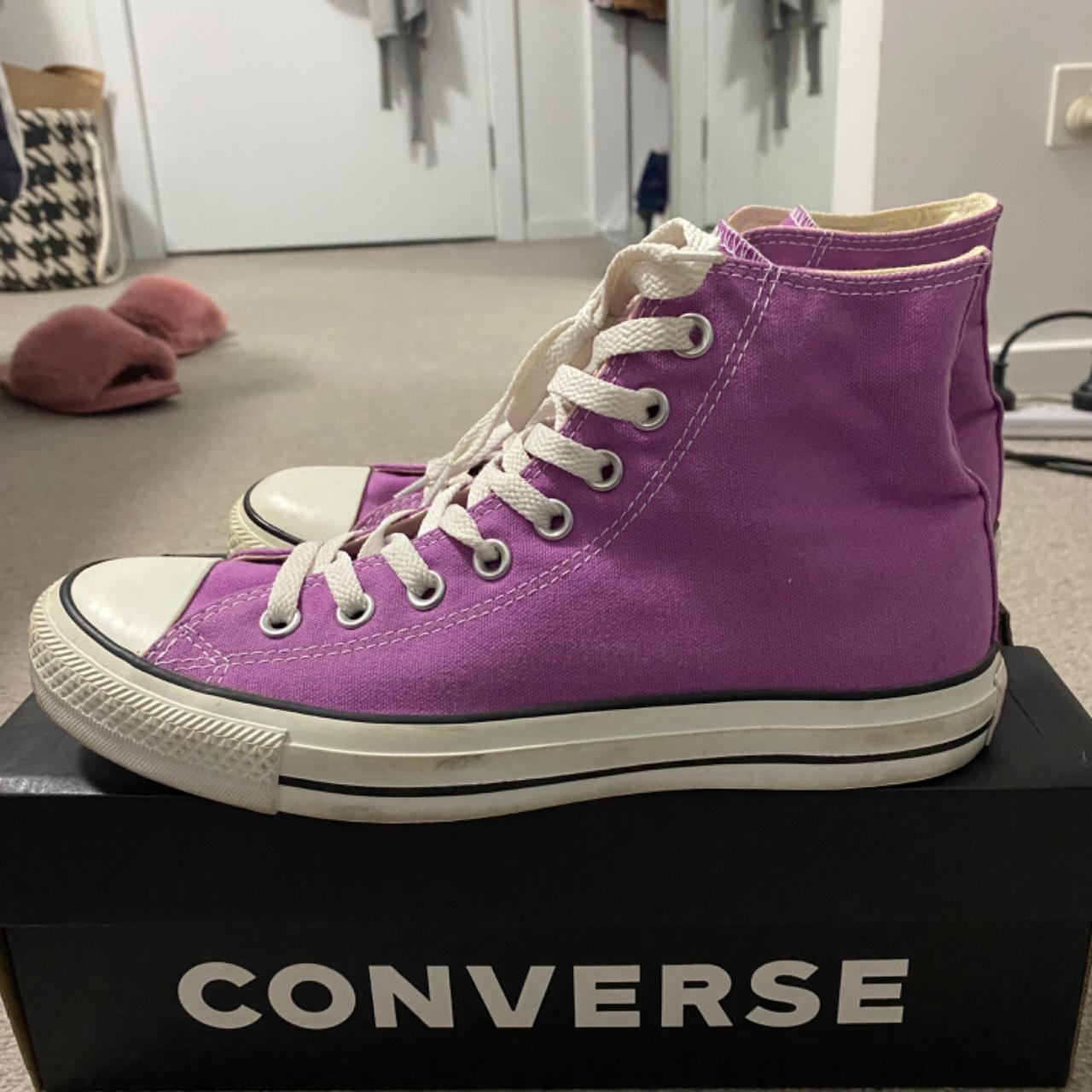 Purple high top converse chucks - Depop