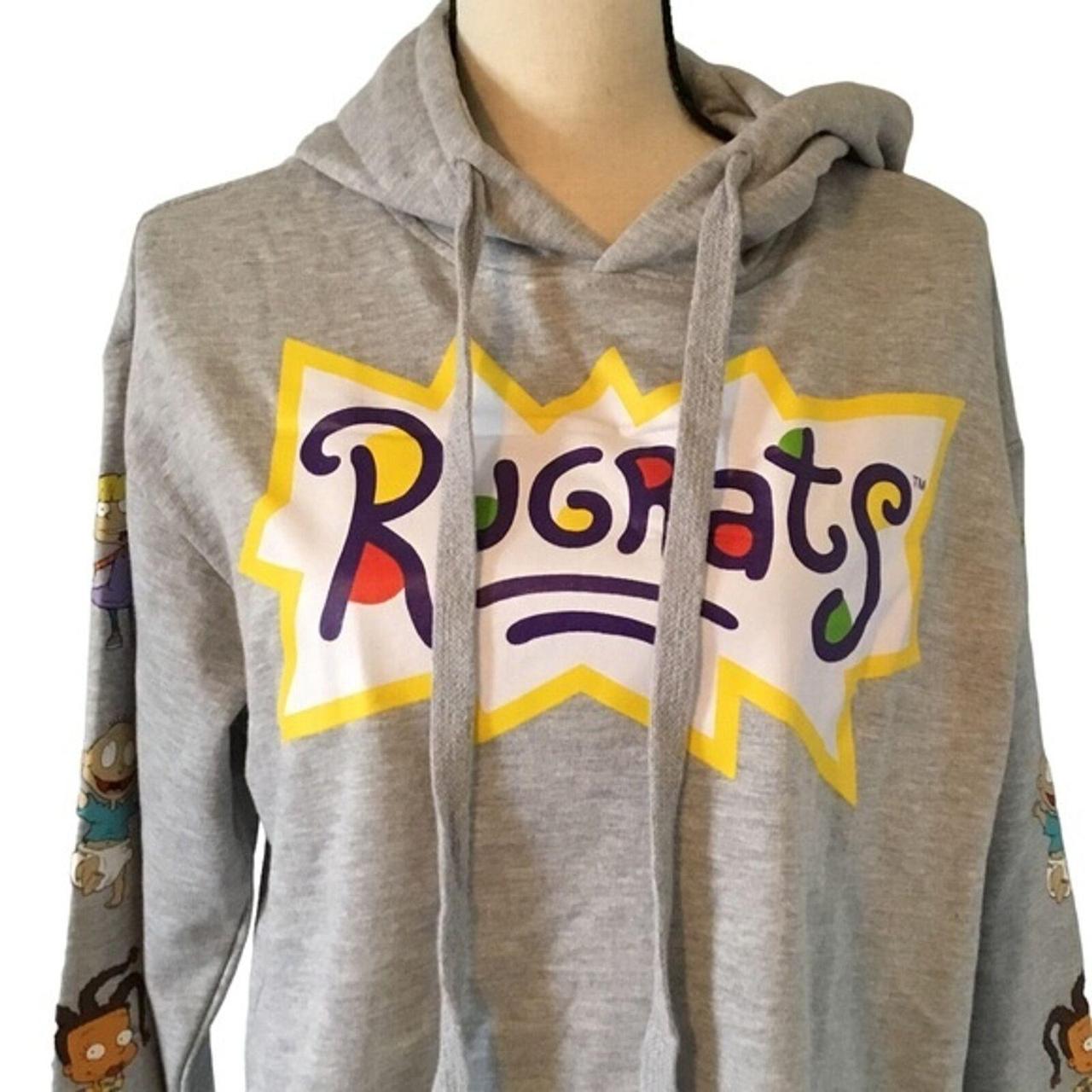 This is a Nickelodeon Rugrats women's gray cropped... | Depop