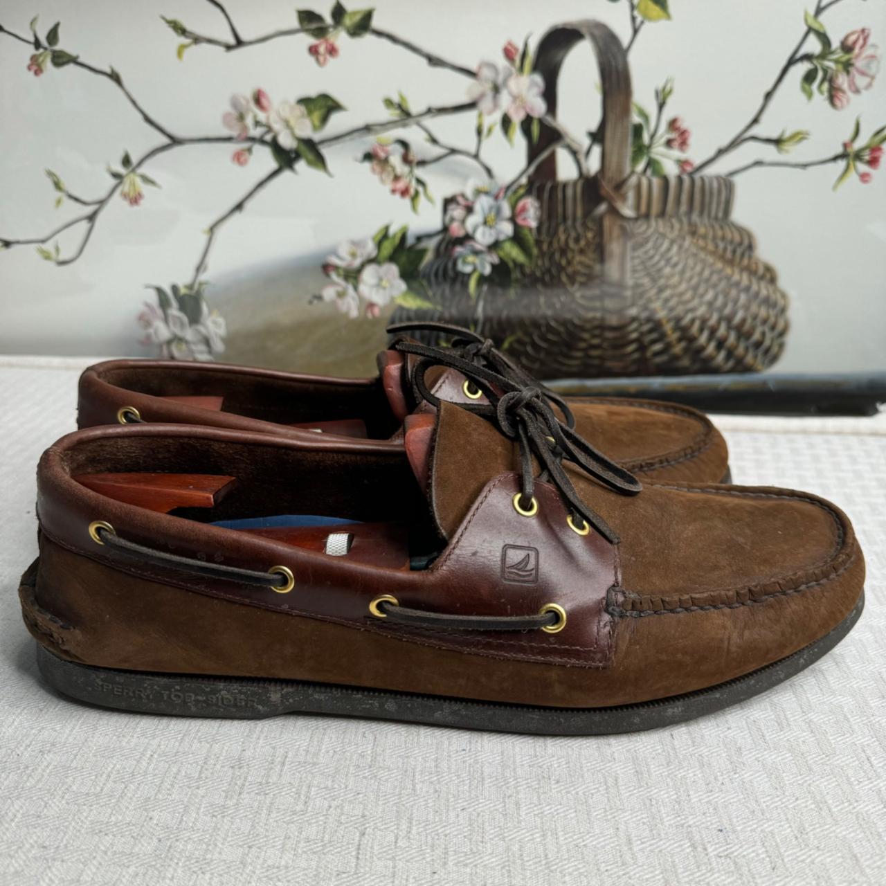 Sperry Top-Sider Brown Leather & Suede Men's Boat... - Depop