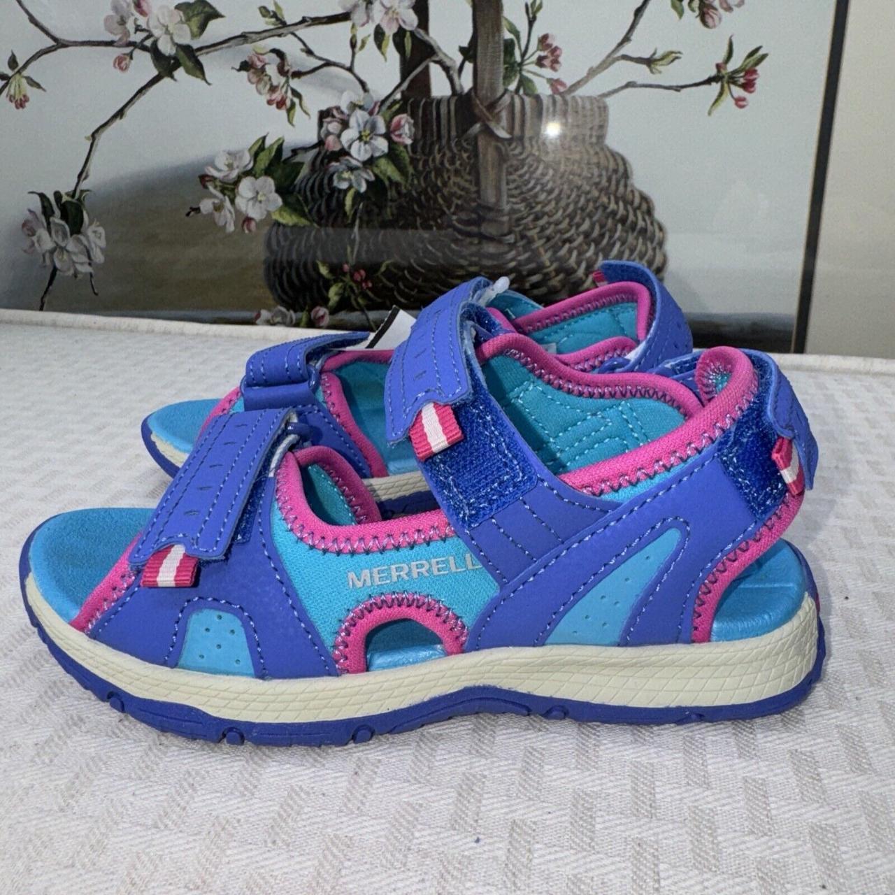 Merrell Panther Size 13 Sandal 2.0 Girls Blue Pink... - Depop