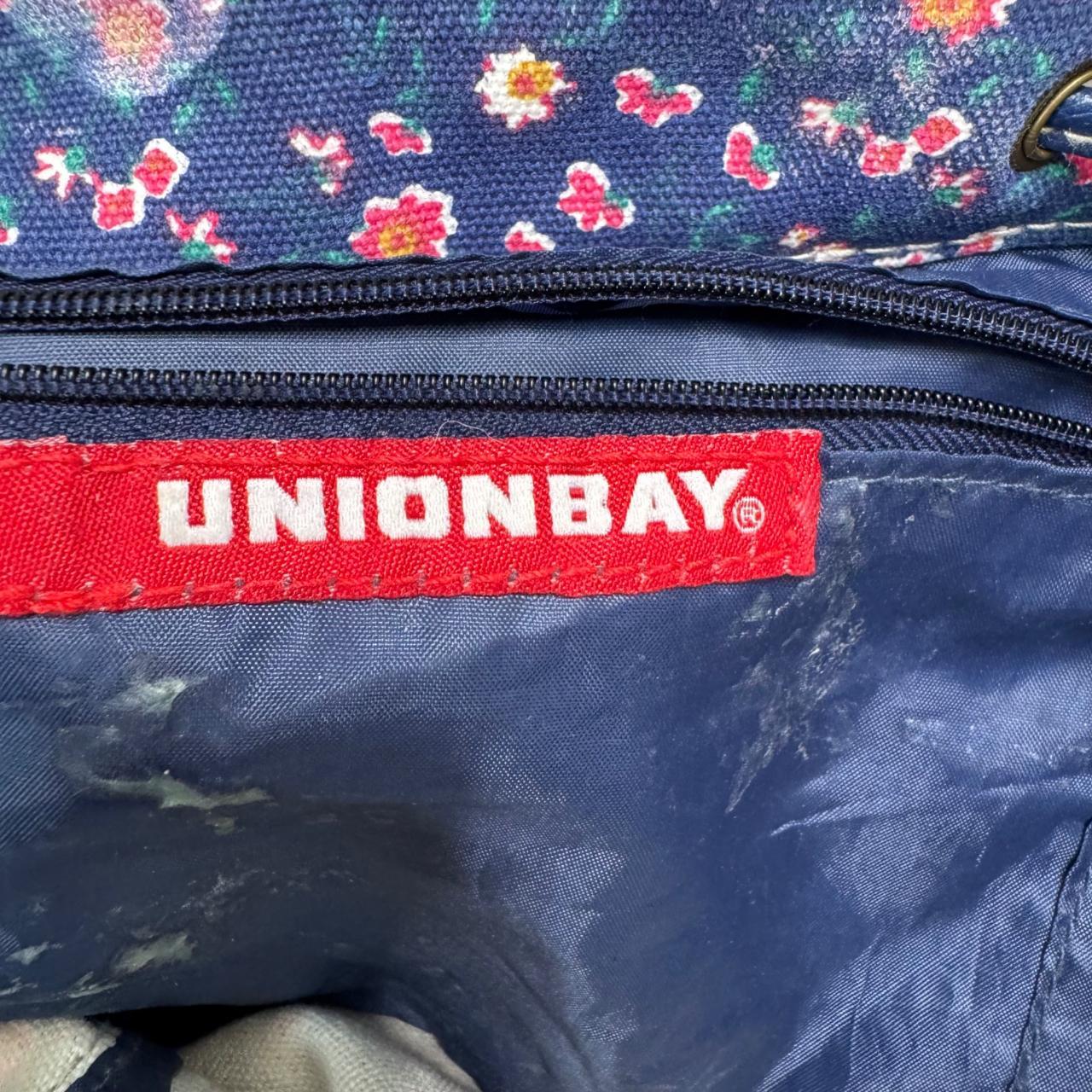 Unionbay Blue Floral Polka Dot Backpack With Tassel... - Depop