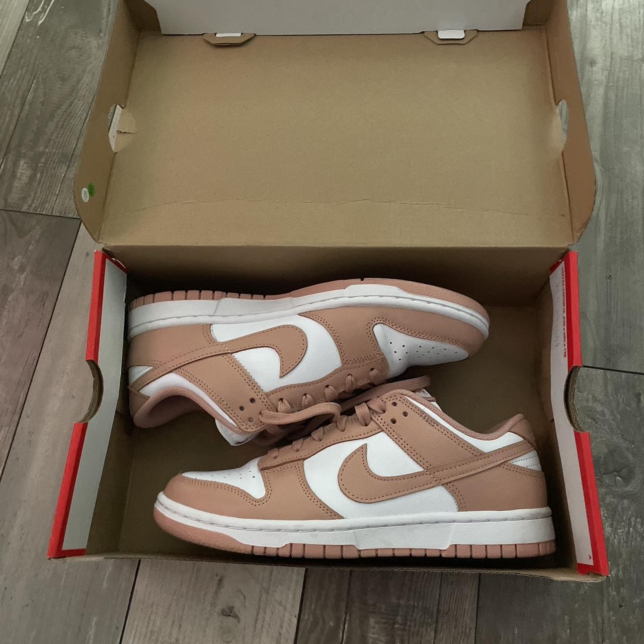 pink nike dunks 🎀 perfect condition only worn... - Depop