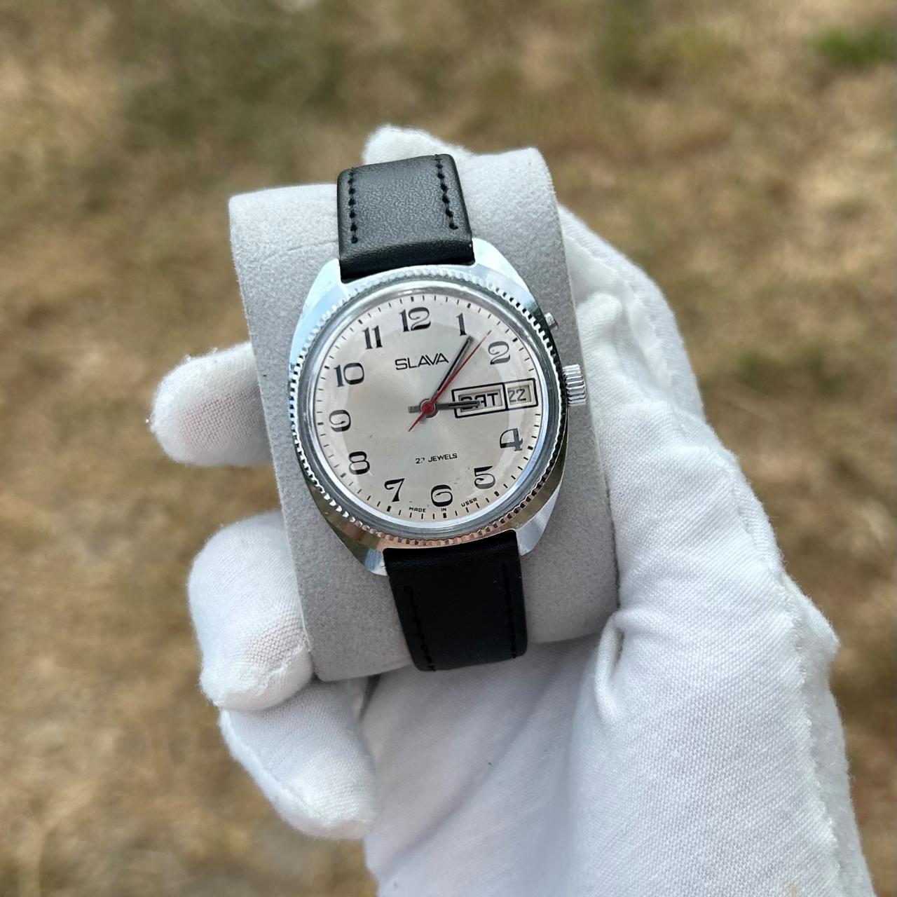 Vintage Watch Slava Made in USSR Soviet Mechanical... - Depop