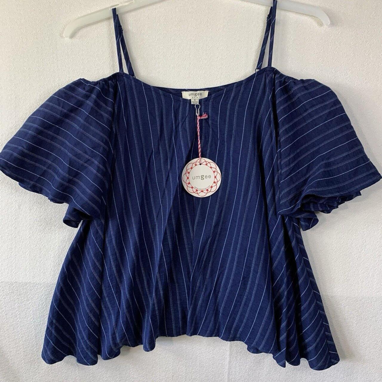 Umgee Blouse Top Shirt Women S Blue Off Shoulder... - Depop