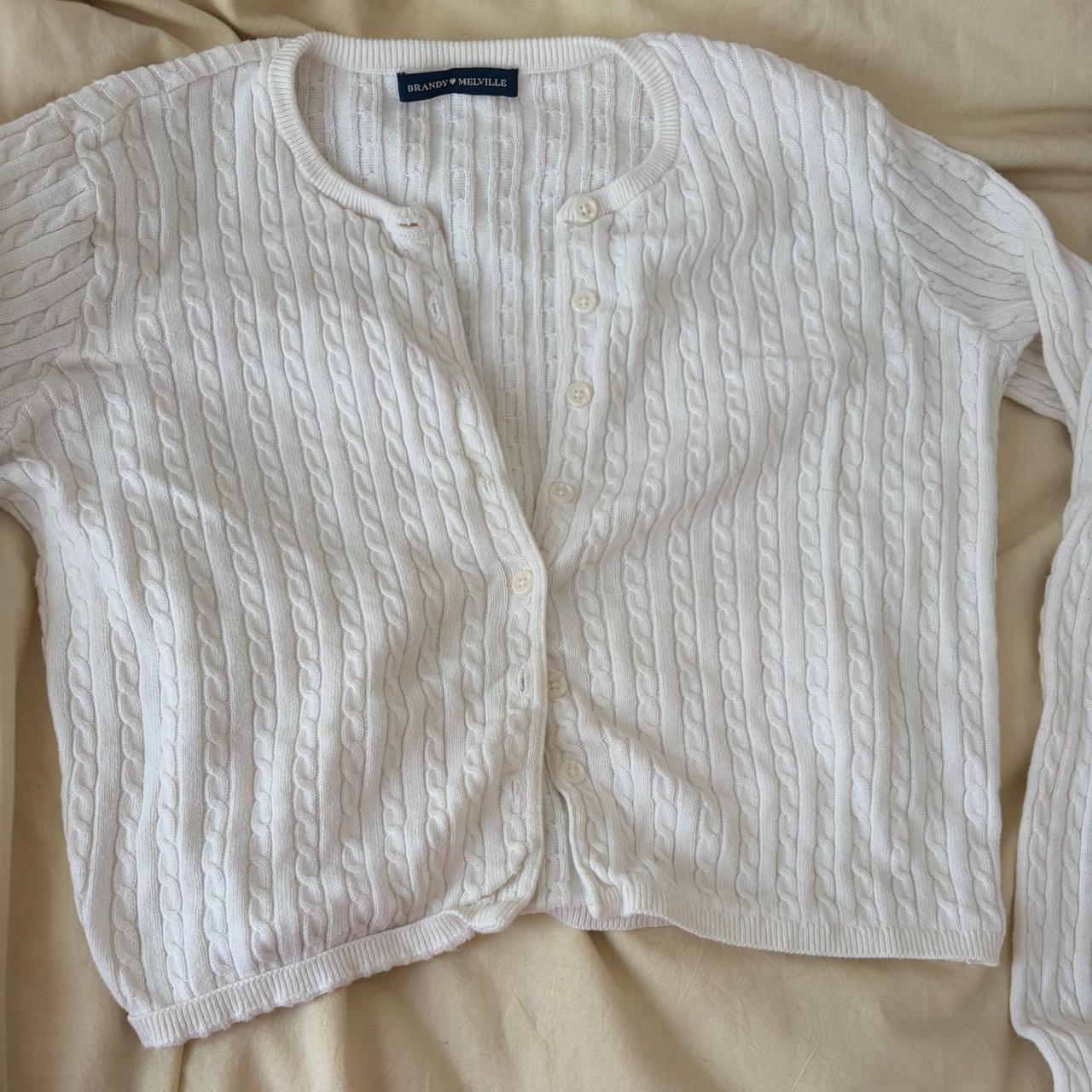 Cute white brandy Melville cardigan perfect condition | Depop