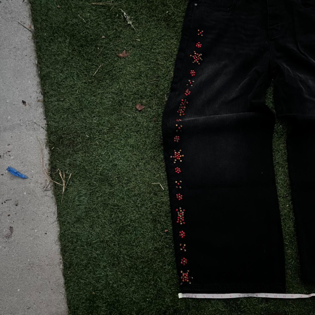 HMDD inspired baggy jeans Rhinestone... - Depop