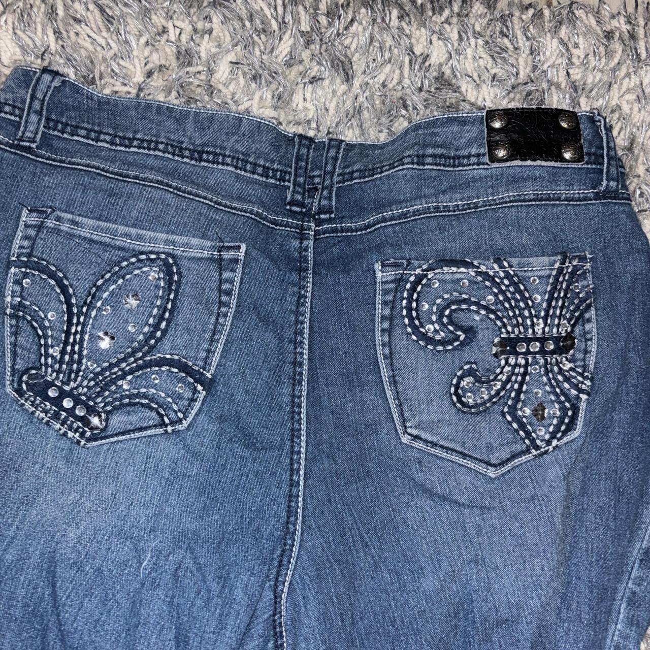 Rhinestone bootcut jeans - Depop