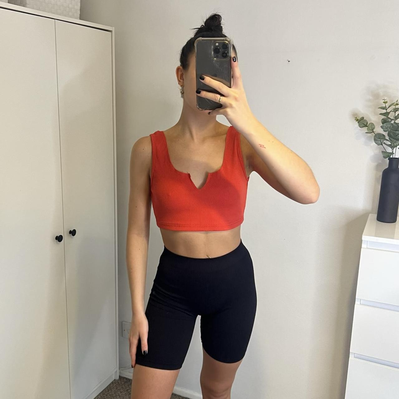 Missguided red super crop top bralet Size 4 Worn a... - Depop