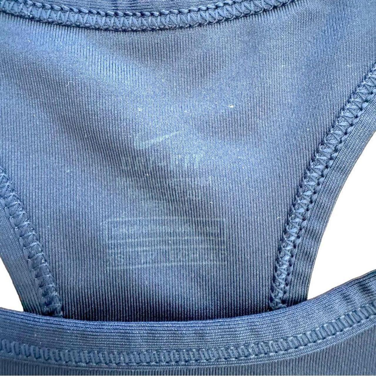 Nike Dri-Fit Blue Swoosh Sports Bra Raceback Classic... - Depop