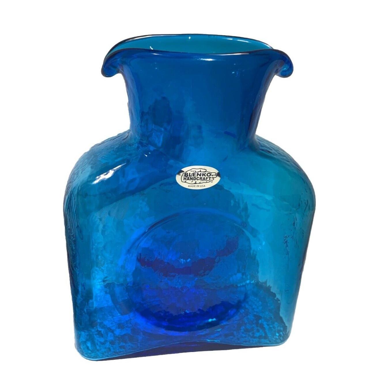 Blenko Handmade Glass 384 Water Bottle in Turquoise... - Depop