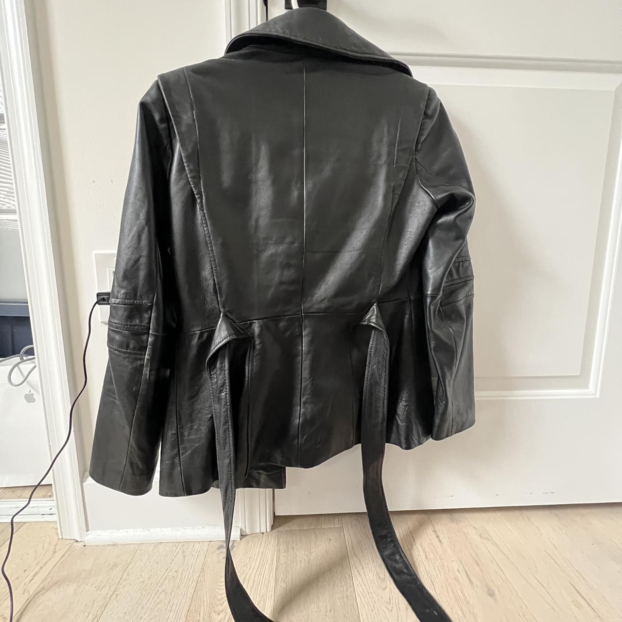 Small black avanti leather jacket - Depop
