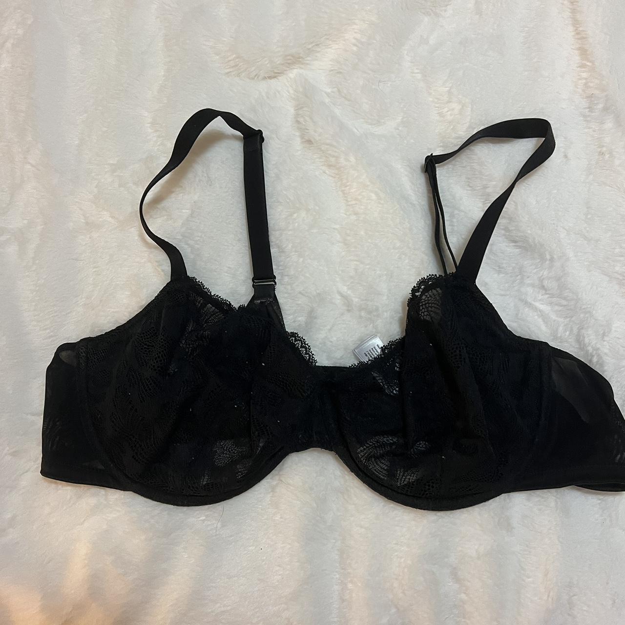 Black lace underwire bra #lingerie size 42B - Depop