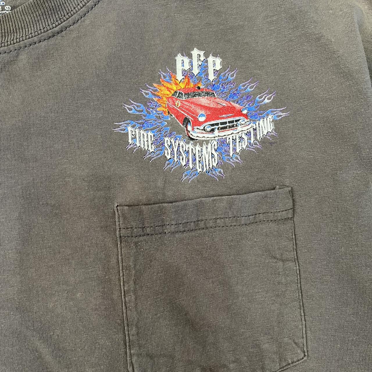 Vintage PFP Fire system Testing shirt with a great... | Depop
