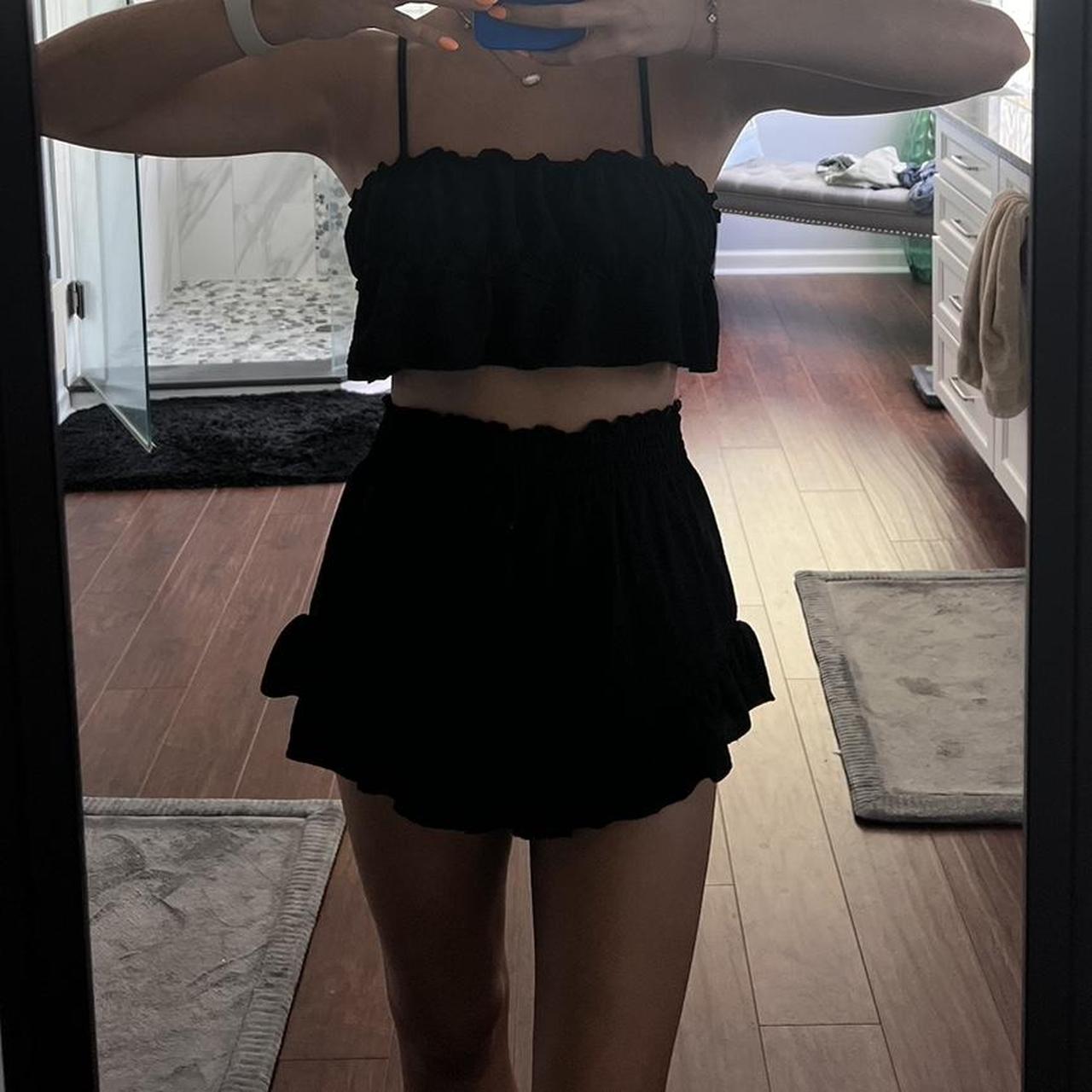 Black Ruffle Set from Boutique Need to wear bando... - Depop