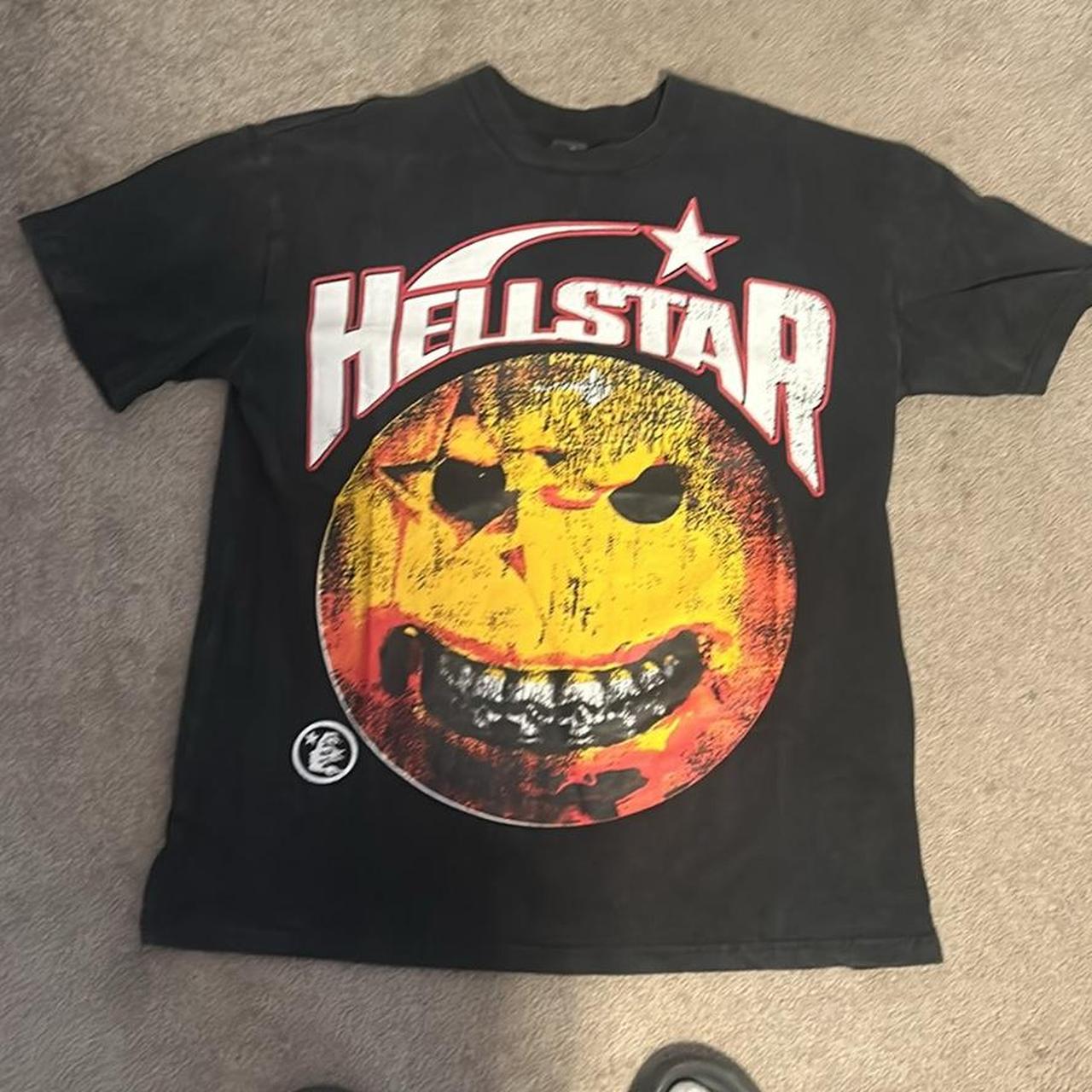 Hellstar Smiley Face Black Tee Mens Size Large - Depop
