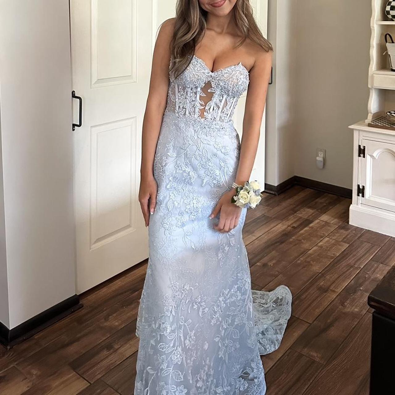 SHERRI HILL DUPE, KISS PROM..Light blue lace... | Depop