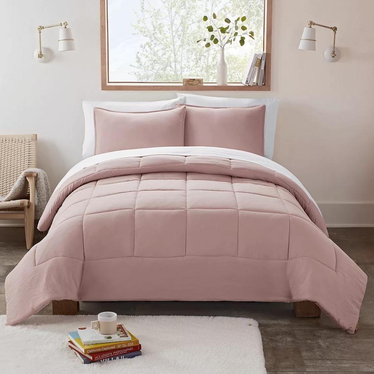 Soft pink UGG full comforter set with a cozy feel,... - Depop