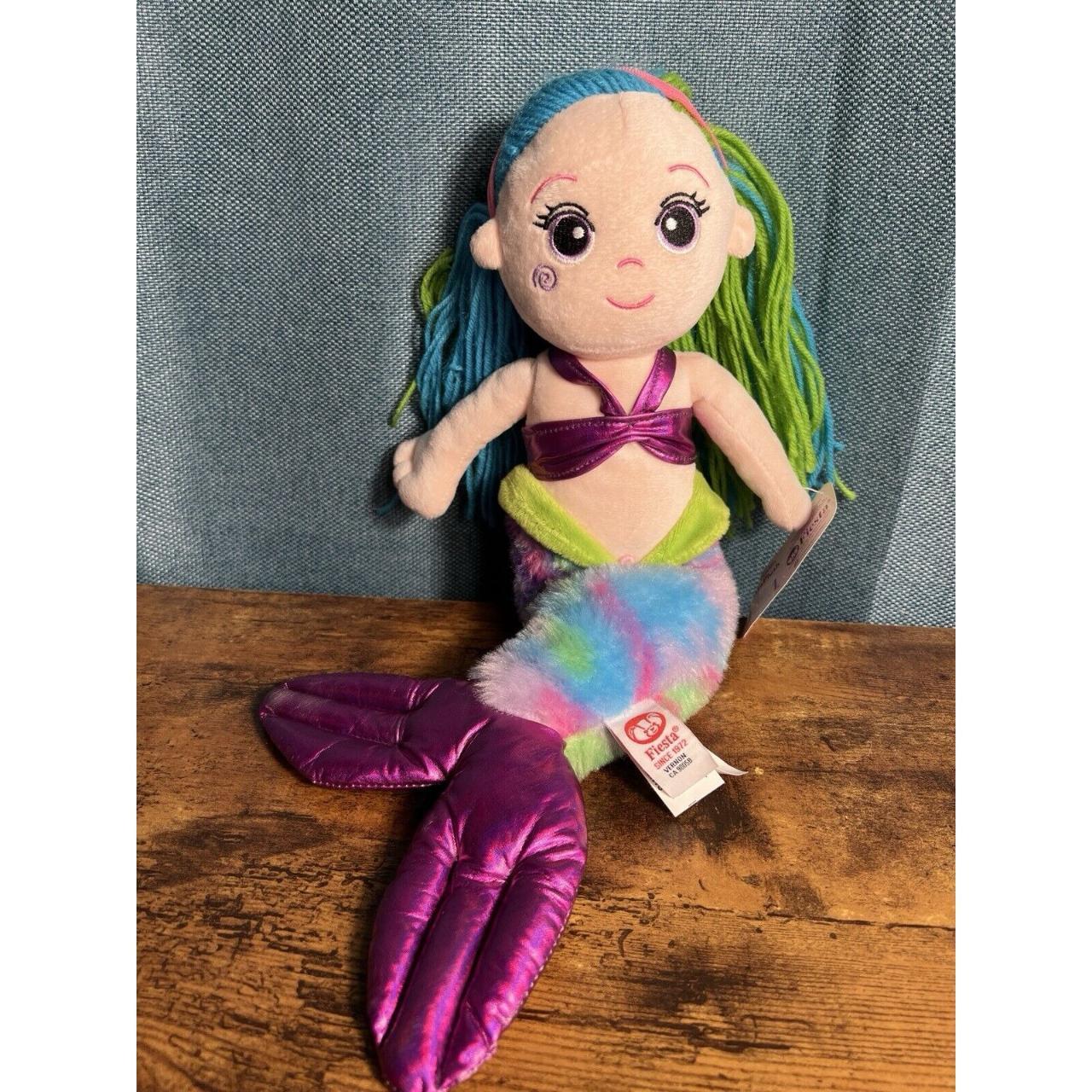Fiesta Psychedelic Plush Mermaid Rainbow 18" Stuffed... - Depop