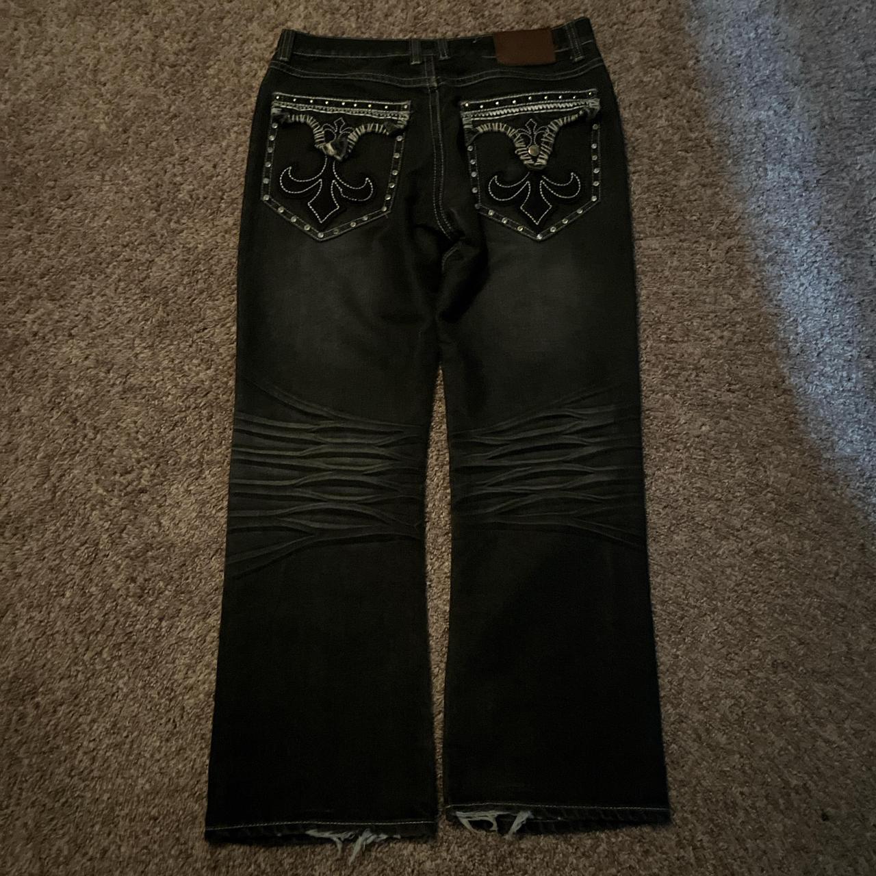 Men vkn jeans black studded size 34 - Depop